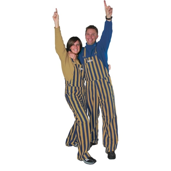 Game Bibs | Pants & Jumpsuits | Dark Blue And Gold Metallic Gamebibs ...